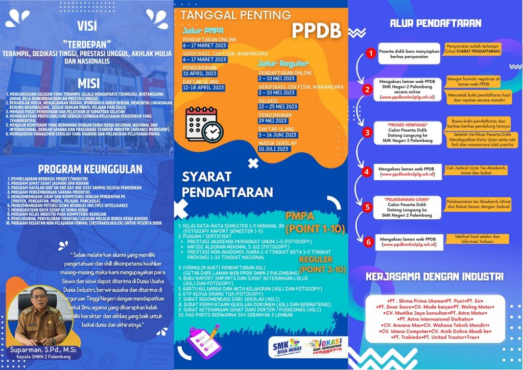 Info PPDB Jalur Prestasi (PMPA) dan Regular SMKN 2 Palembang